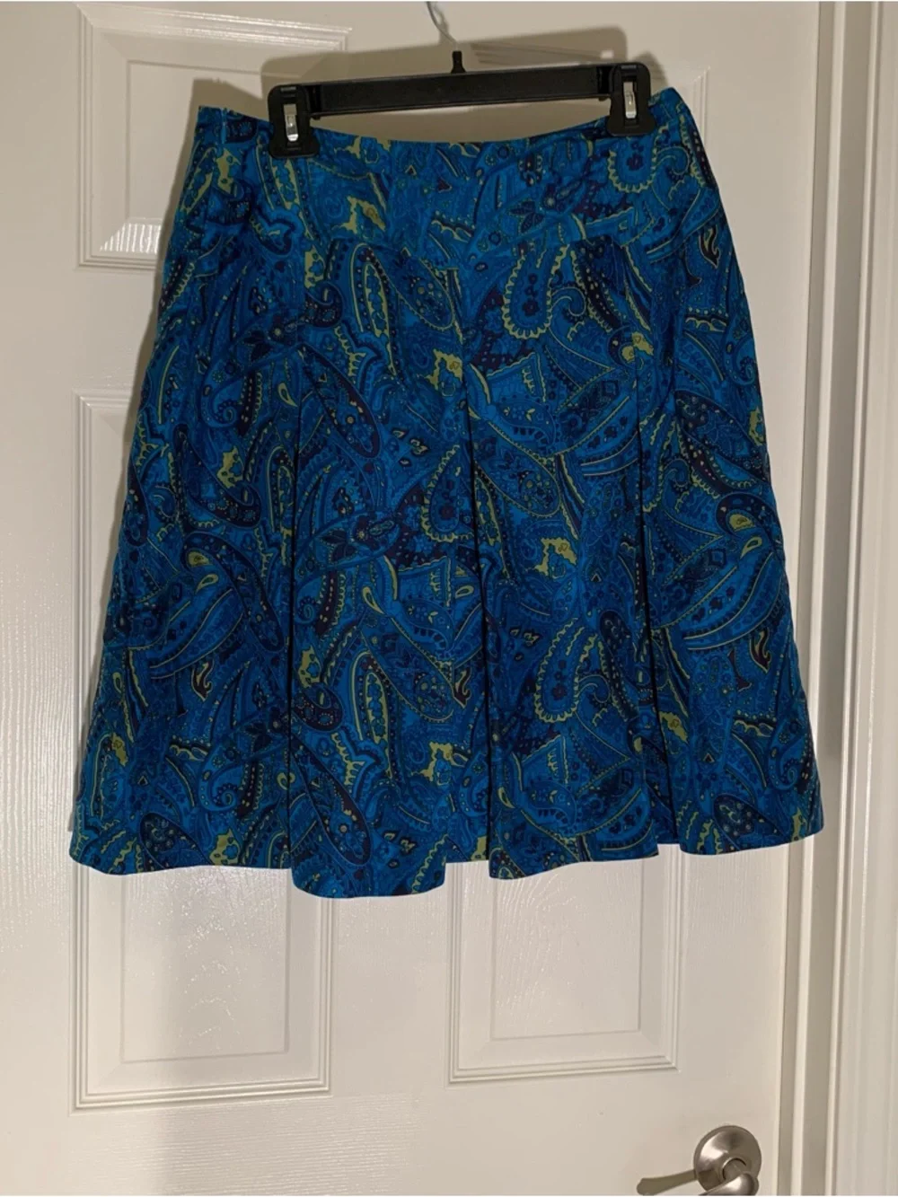 Studio G | Skirts | Studio G Paisley Circle Skirt With Blue Black Gold ...